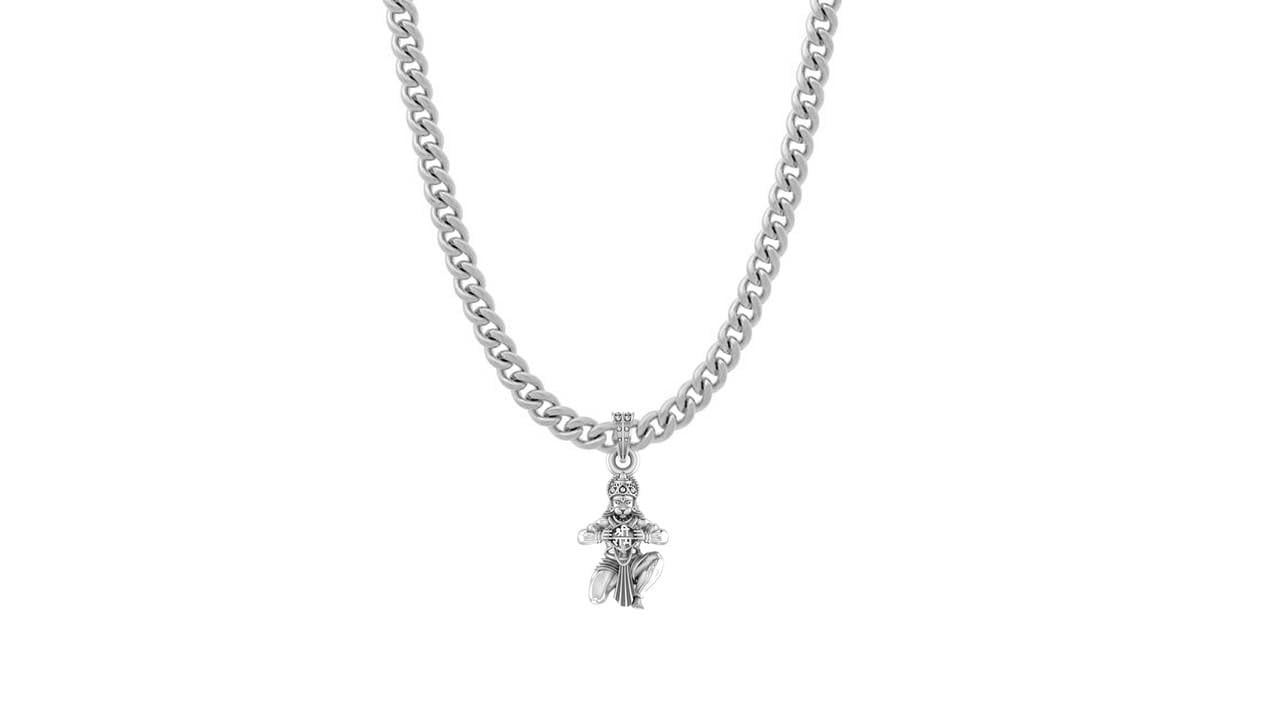 FOURTHLINE God Hanuman Chain Pendant (Pendant with Curb Chain- 22 ...