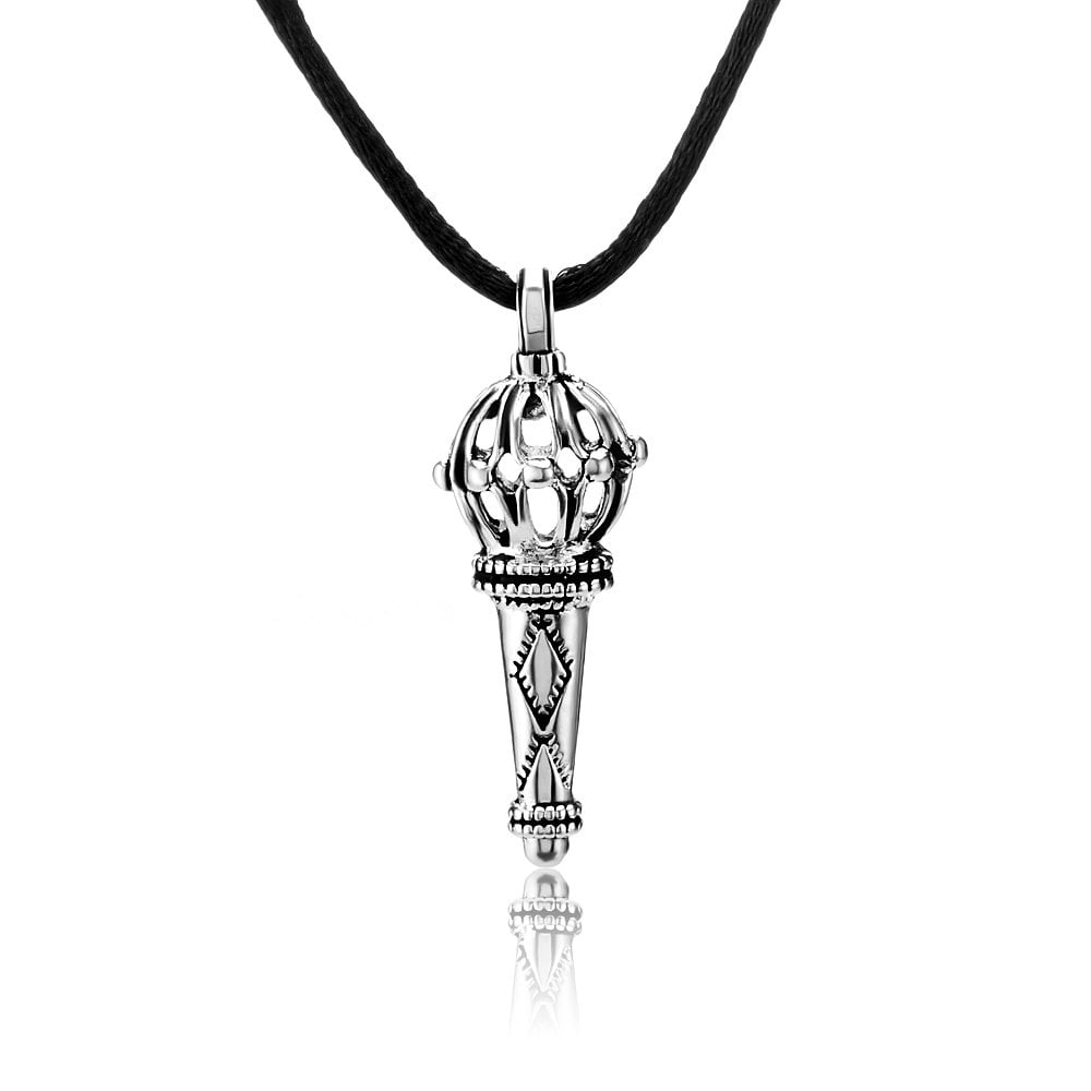 FOURTHLINE Lord Hanuman Gada Silver Plated Kids Pendant with Black Rope ...