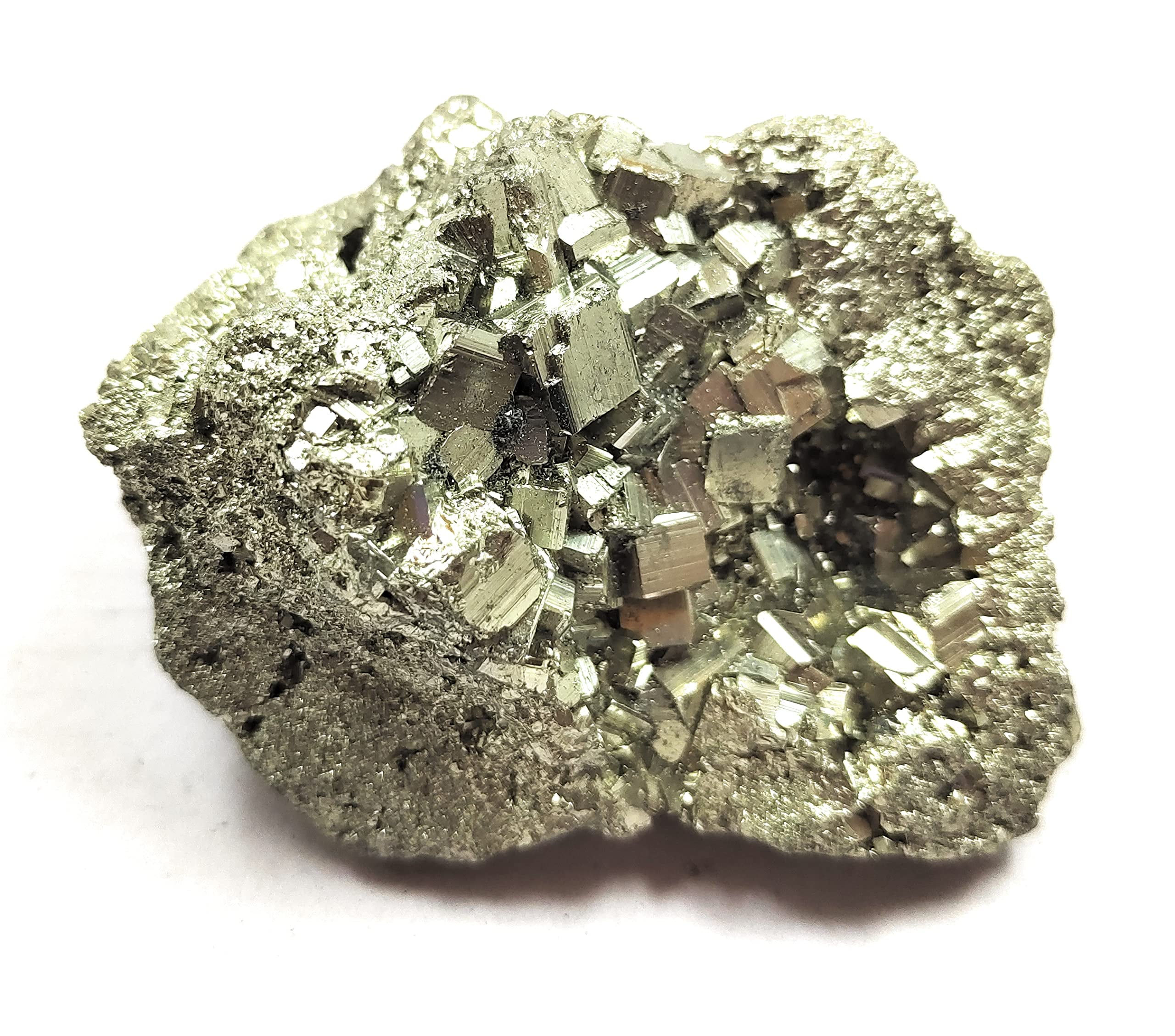 FOURTHLINE Natural Rough Golden Pyrite Crystal 50-60Gm Fools Gold Peru ...