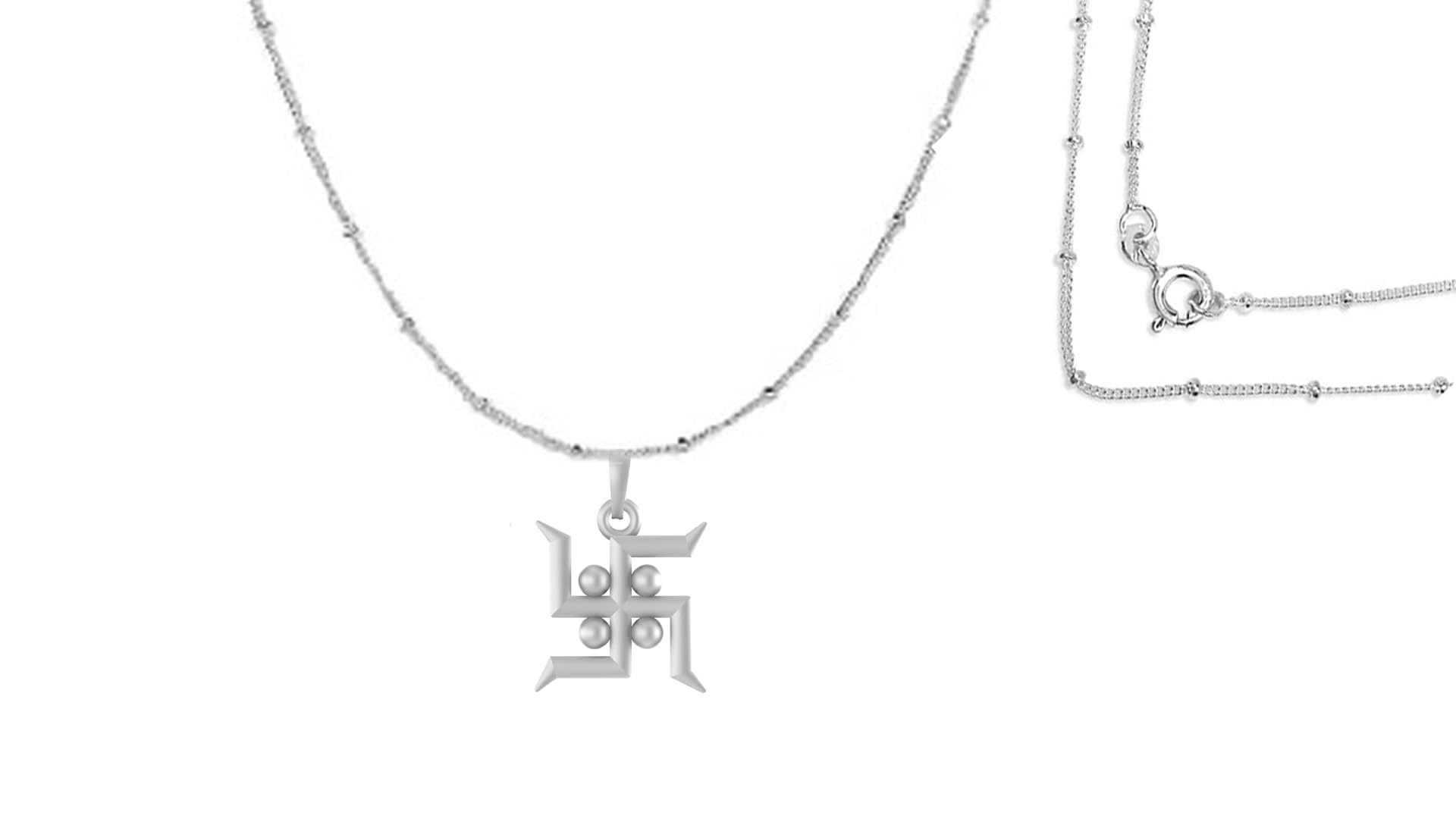 FOURTHLINE Sterling Silver (92.5% purity) Spiritual Swastik Symbol ...