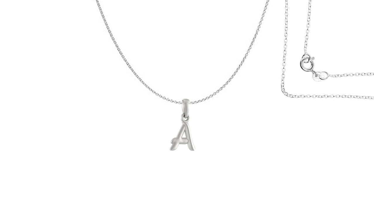 FOURTHLINE Sterling Silver (92.5% purity) precious A alphabet chain ...