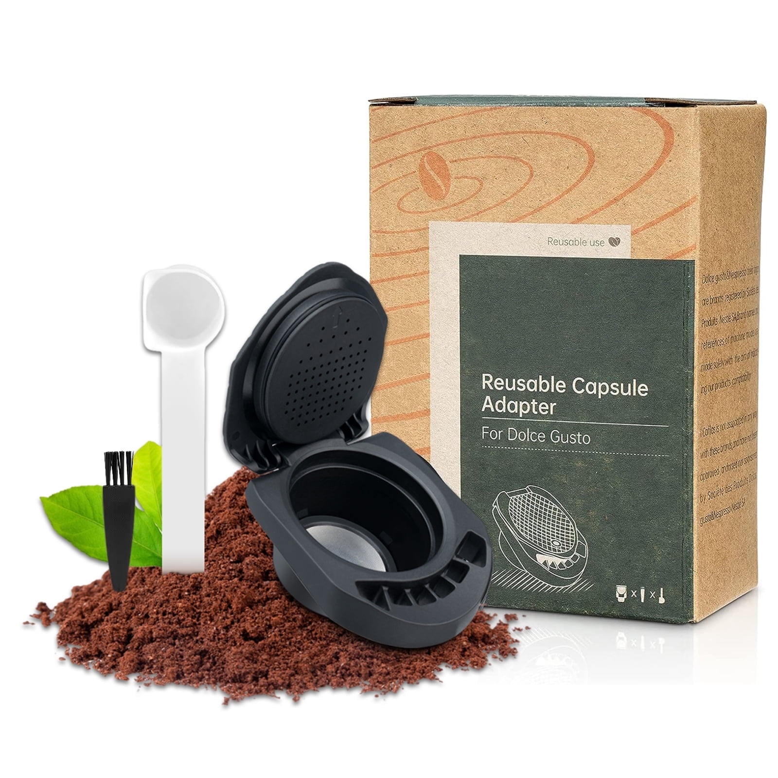 FOVNOT Reusable Capsule Adapter for Dolce Gusto, Support Fill Coffee ...
