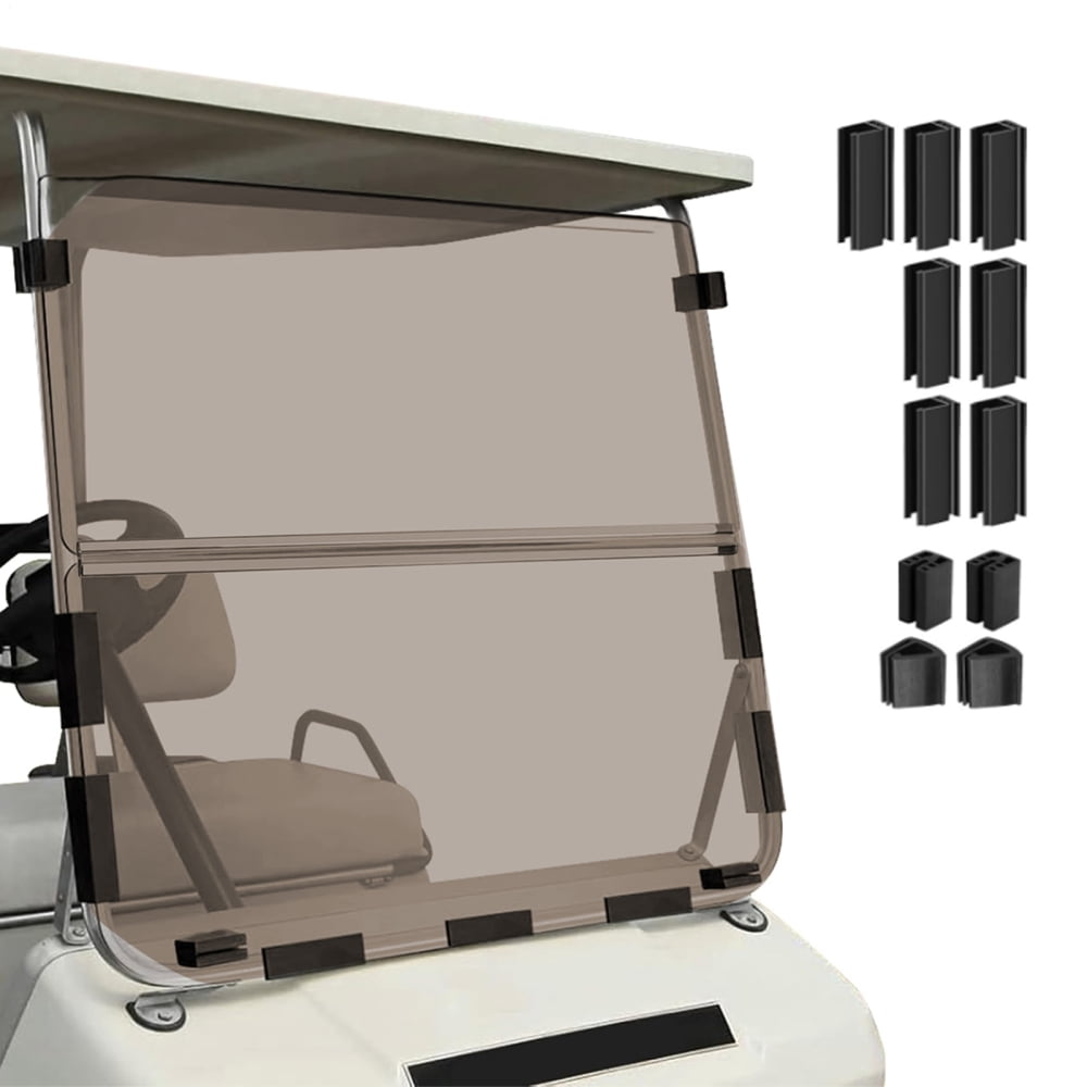 FOVOLAT Foldable Golf Cart Windshield Portable Tinted/Clear Golf Cart ...
