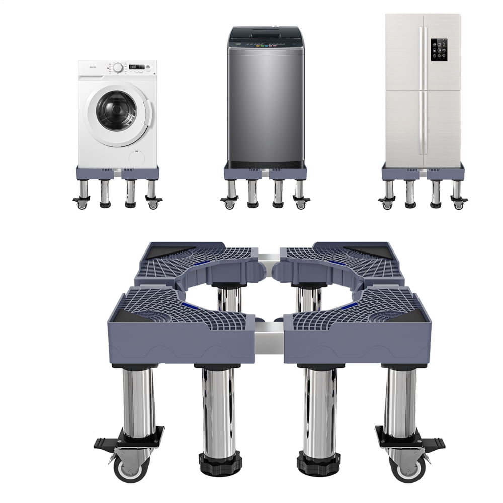 FOVOLAT Washer Dryer Stand Adjustable 4 Strong Feet Washer Stand Mobile ...