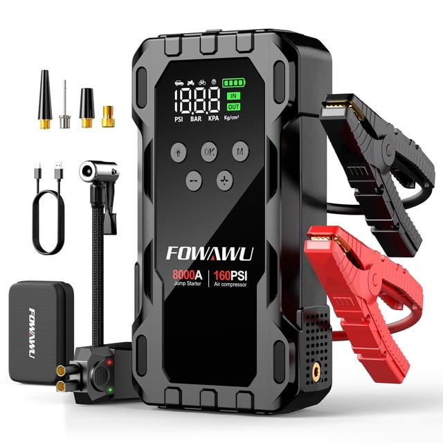 8000A 26800mAh Jump Starter with Air Compressor, Car Battery - Walmart ...