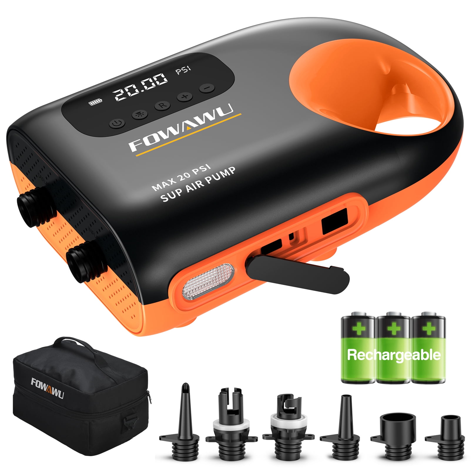 Dwndpump Electric Paddle Board Pump, Rechargeable 20 PSI SUP Pump, Dual ...