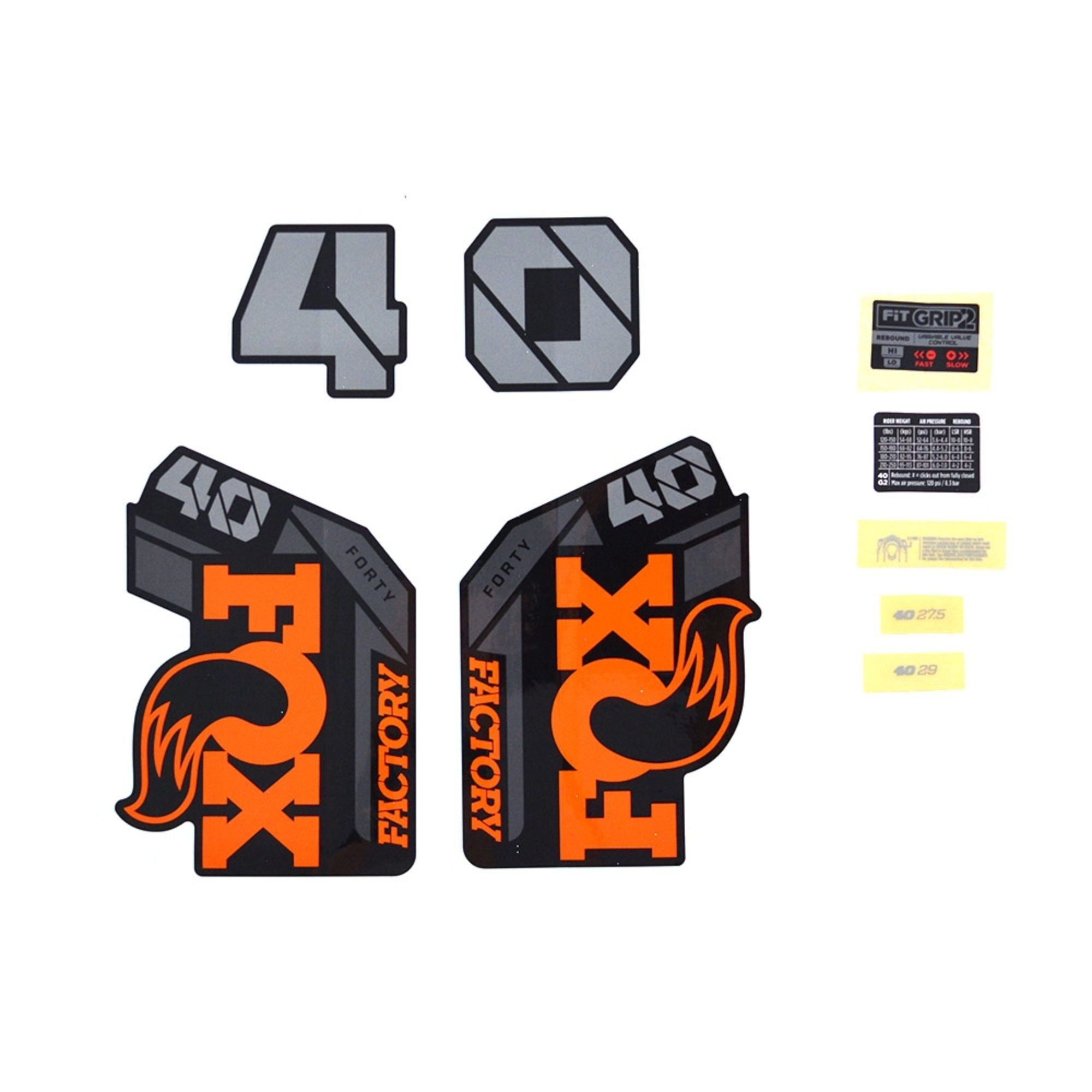 FOX Fork 40 Decal Kit: F-S Orange Logo Shiny Black 2021 - Walmart.com