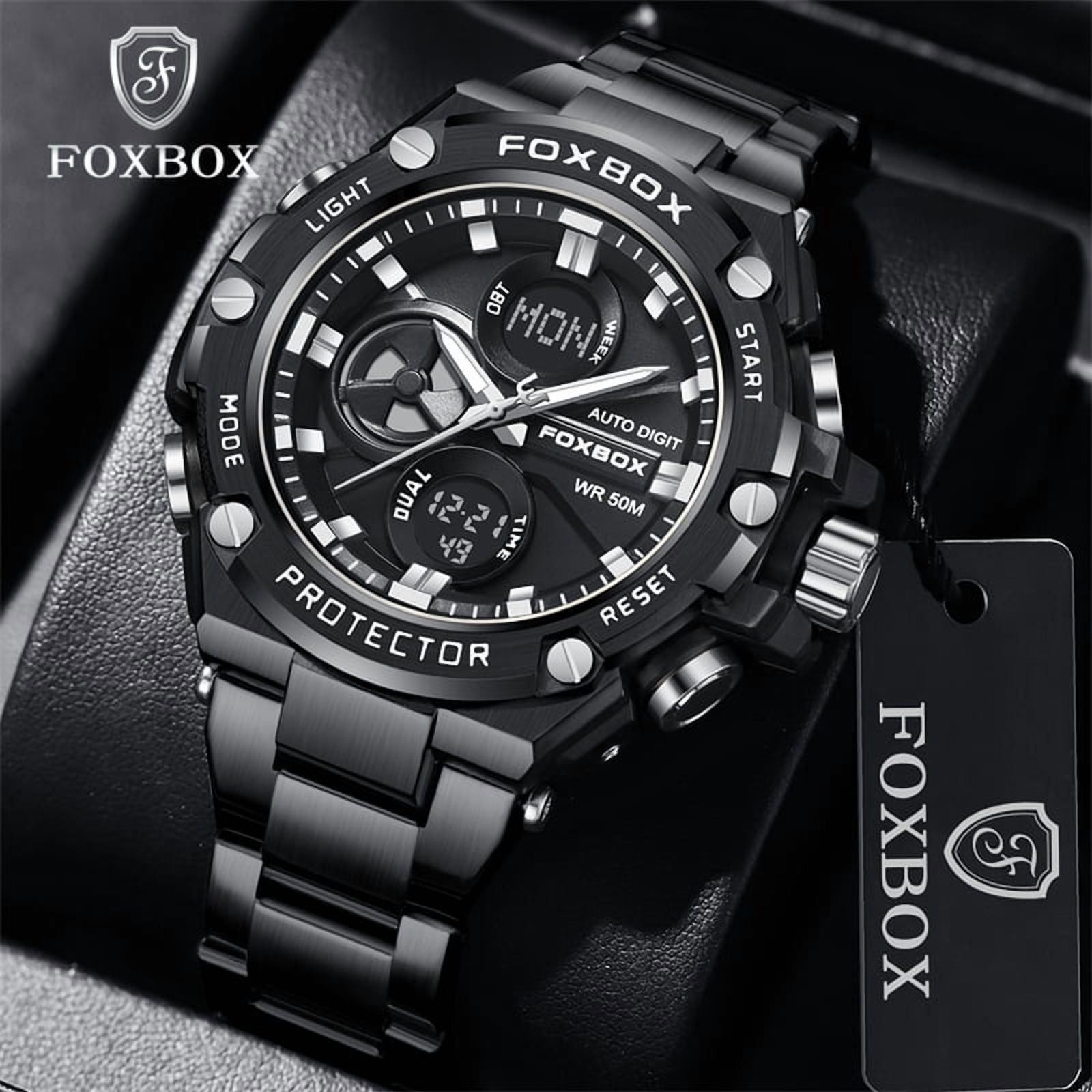 FOXBOX Men Digital Watch LED Sport Military Mens Quartz Wristwatch Male ...