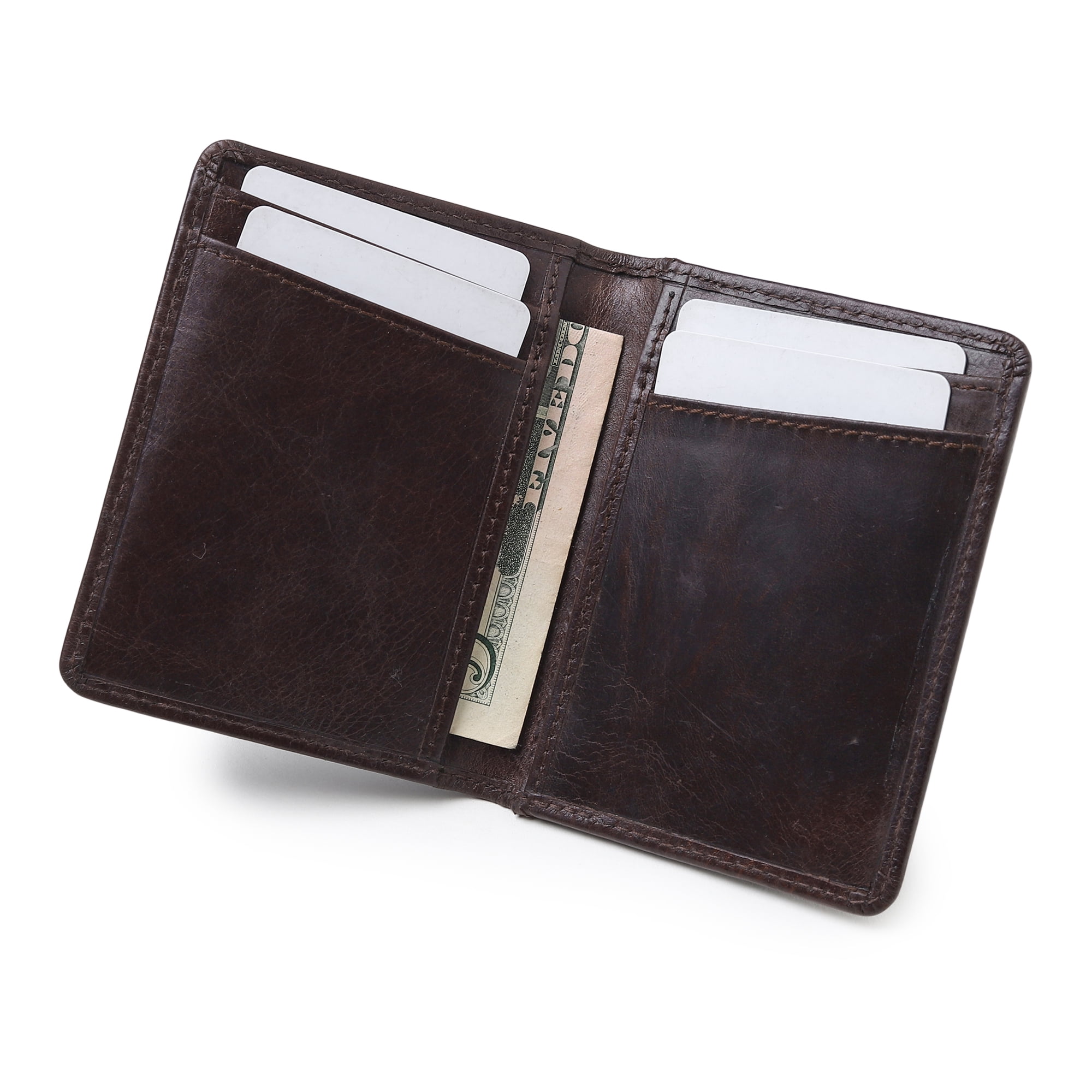 FOXHACKLE Slim Leather Card Holder for Men & Women | Bifold RFID ...