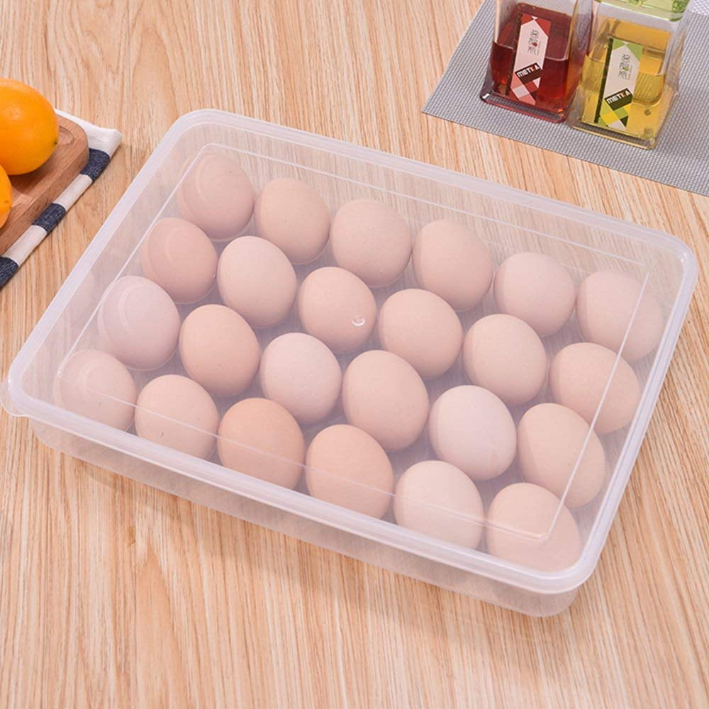 FOXIGON 24Grid Egg Storage Box Stackable Egg Containers for ...