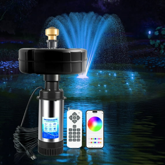 Foxlux RGB LED Pond Fountain Aerator 750W 1HP with Color Light ...