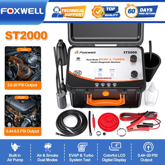 FOXWELL Car Diagnostic Tool Automotive Smoke Machine with Built-in Air ...