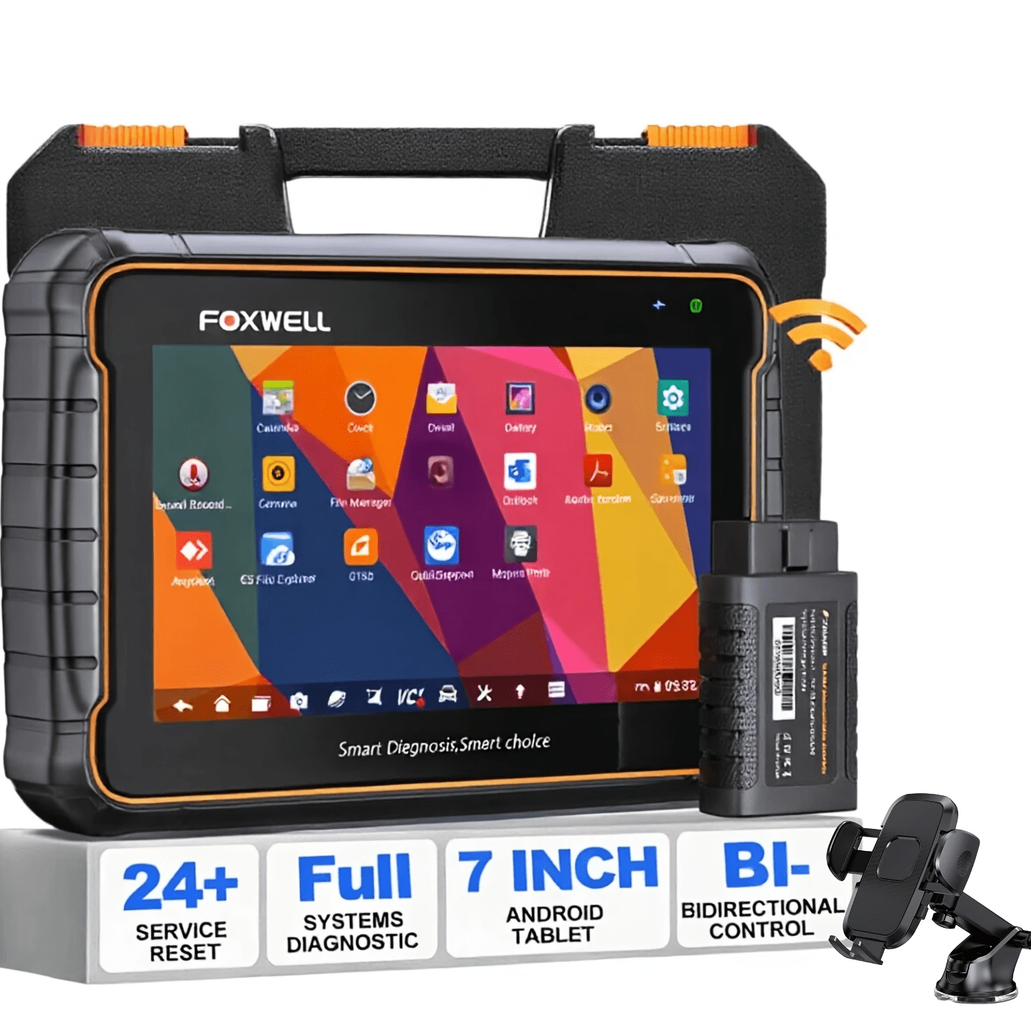 FOXWELL GT60 All-in-One Car OBD2 Diagnostic Scanner & Car Phone Holder ...
