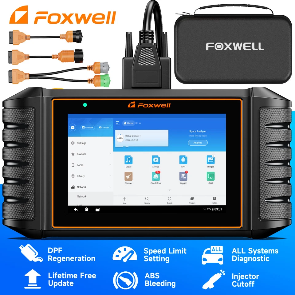 FOXWELL Heavy Duty Truck Scanner, Full System Diesel Diagnostic Scan ...