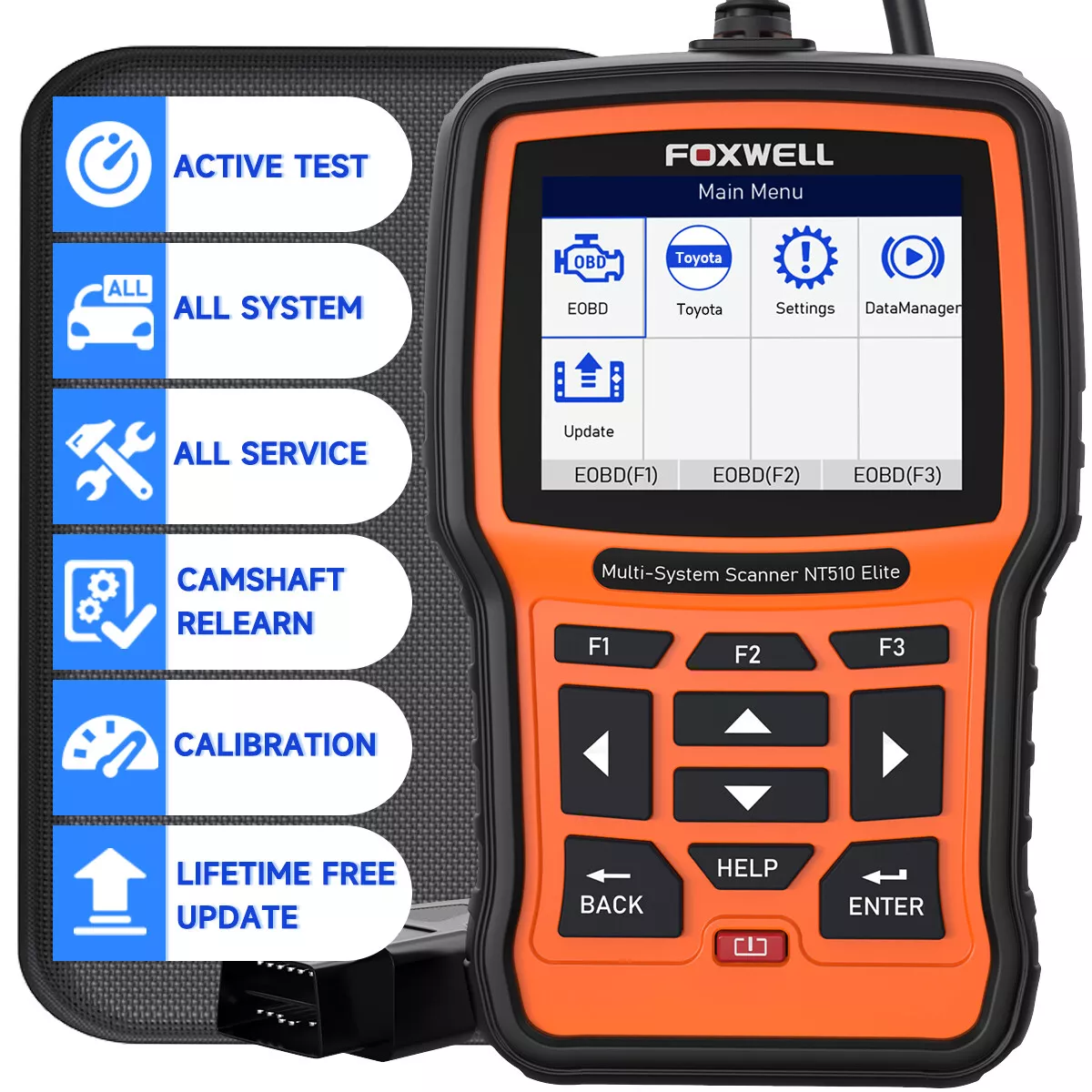 FOXWELL NT510 Elite Automotive Bi-Directional Scan Tool Fits for Toyota ...