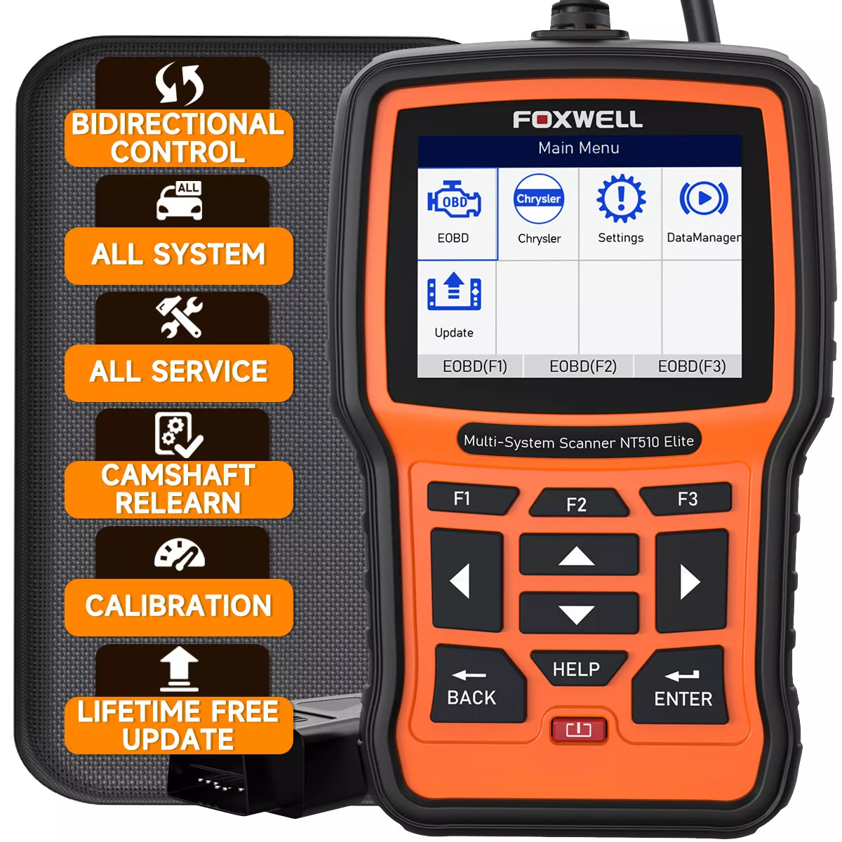 FOXWELL NT510 Elite Car Scanner for Chrysler Jeep Dodge OBD2 Scanner ...