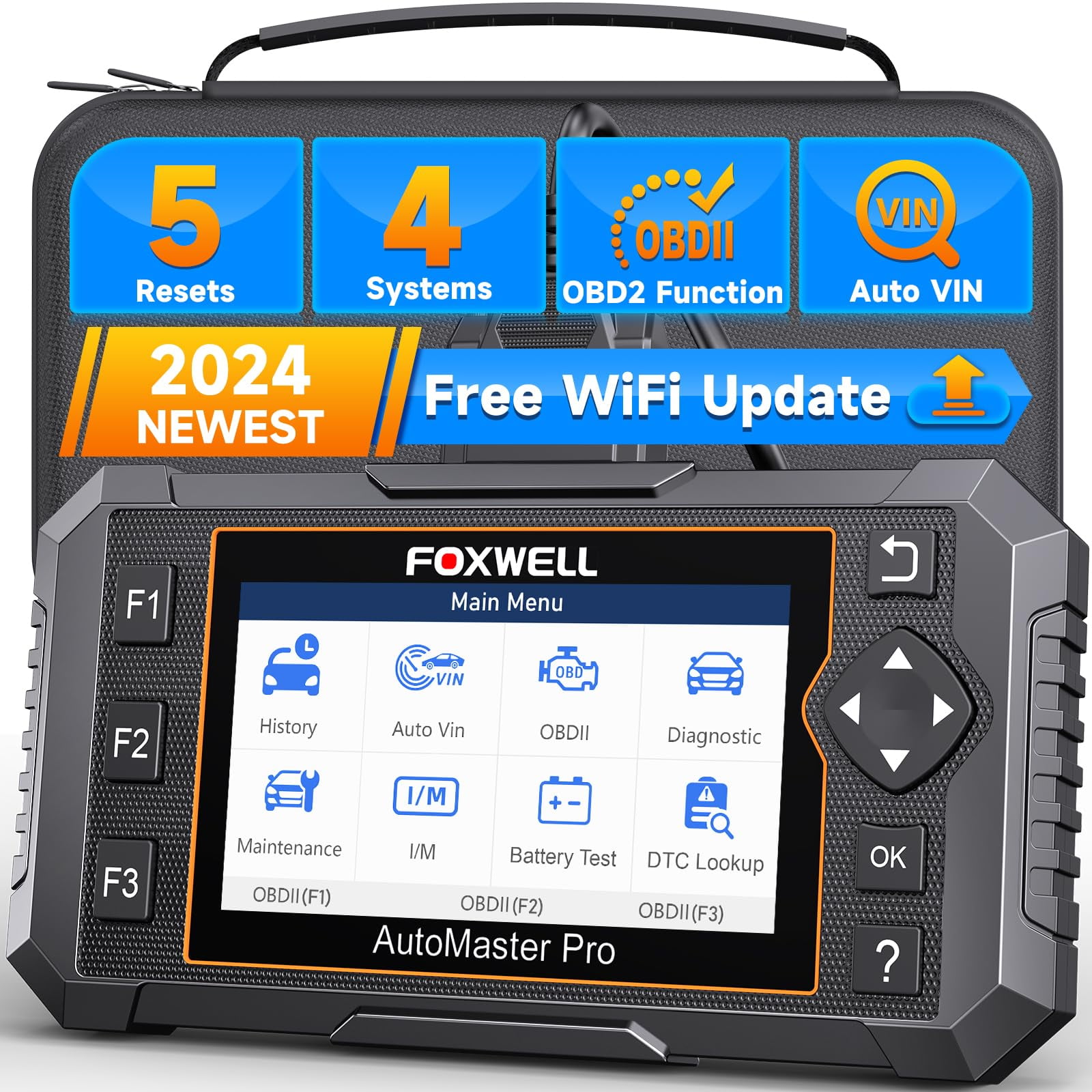 FOXWELL NT614 Elite Car Scanner, 2024 Engine Airbag ABS Scan Tool with ...