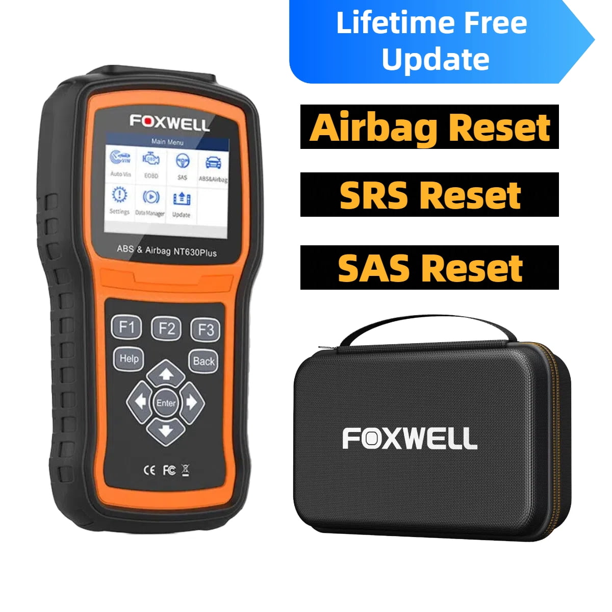 FOXWELL NT630 Plus Professional Enhanced OBD2 Scanner with NT301 CASE ...
