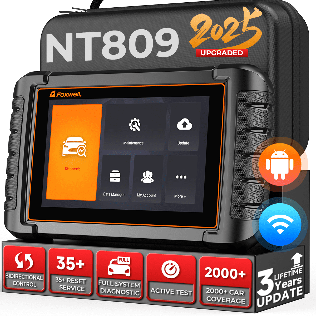 Foxwell NT809 OBD2 Car Diagnostic Scanner, Auto Vehicle Tool, Full ...