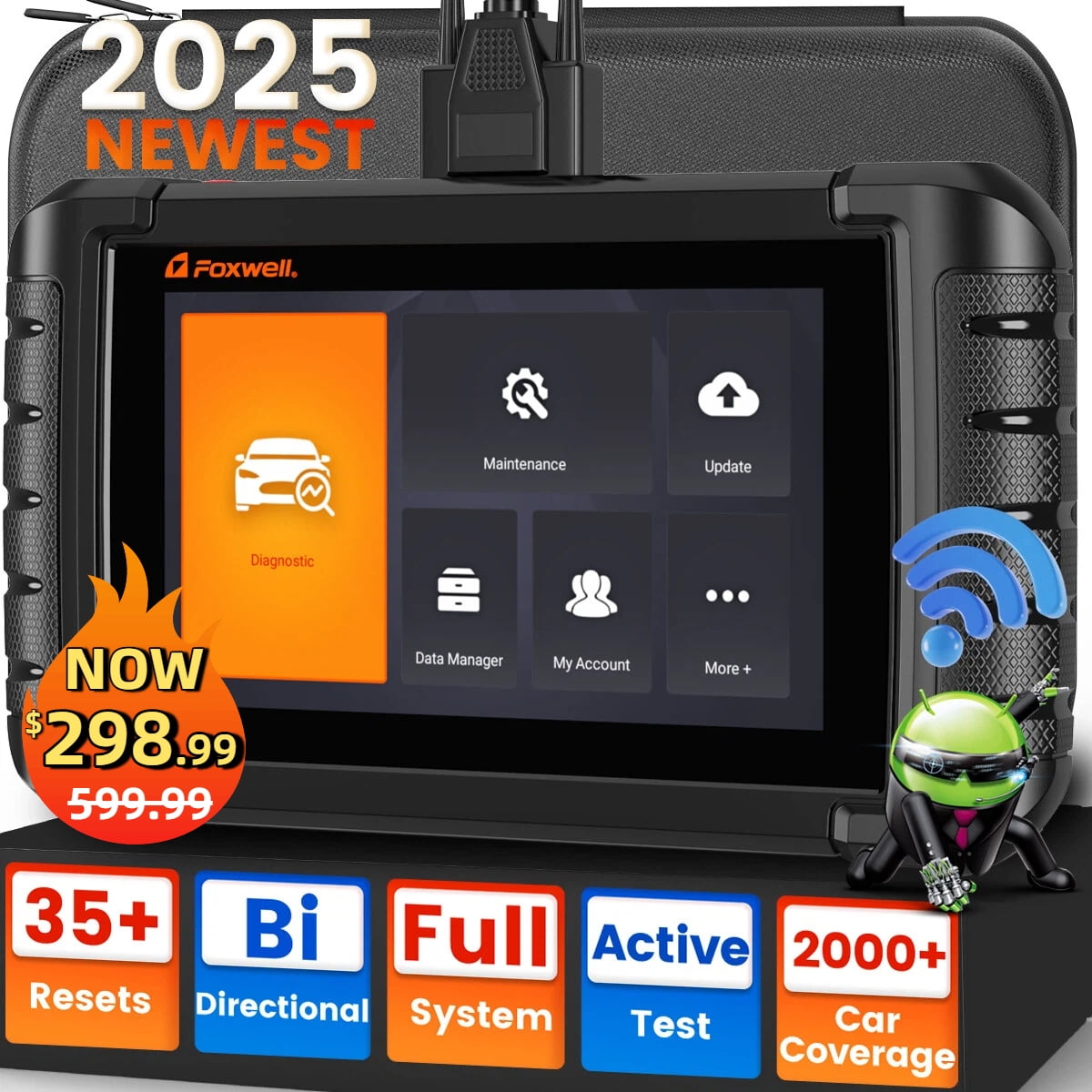 Foxwell NT809 OBD2 Car Diagnostic Scanner, Auto Vehicle Tool, Full ...