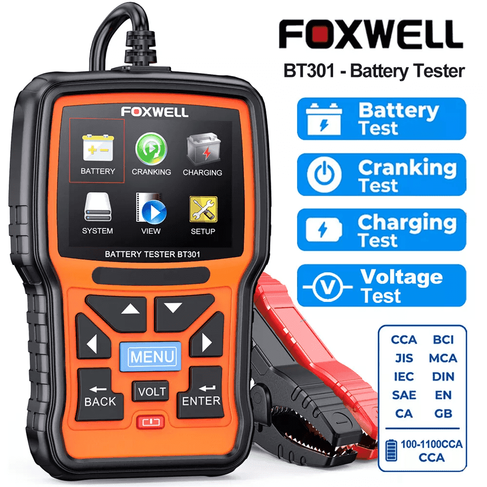 FOXWELL BT301 12V Car Battery Tester OBD2 Scanner, Automotive Battery ...