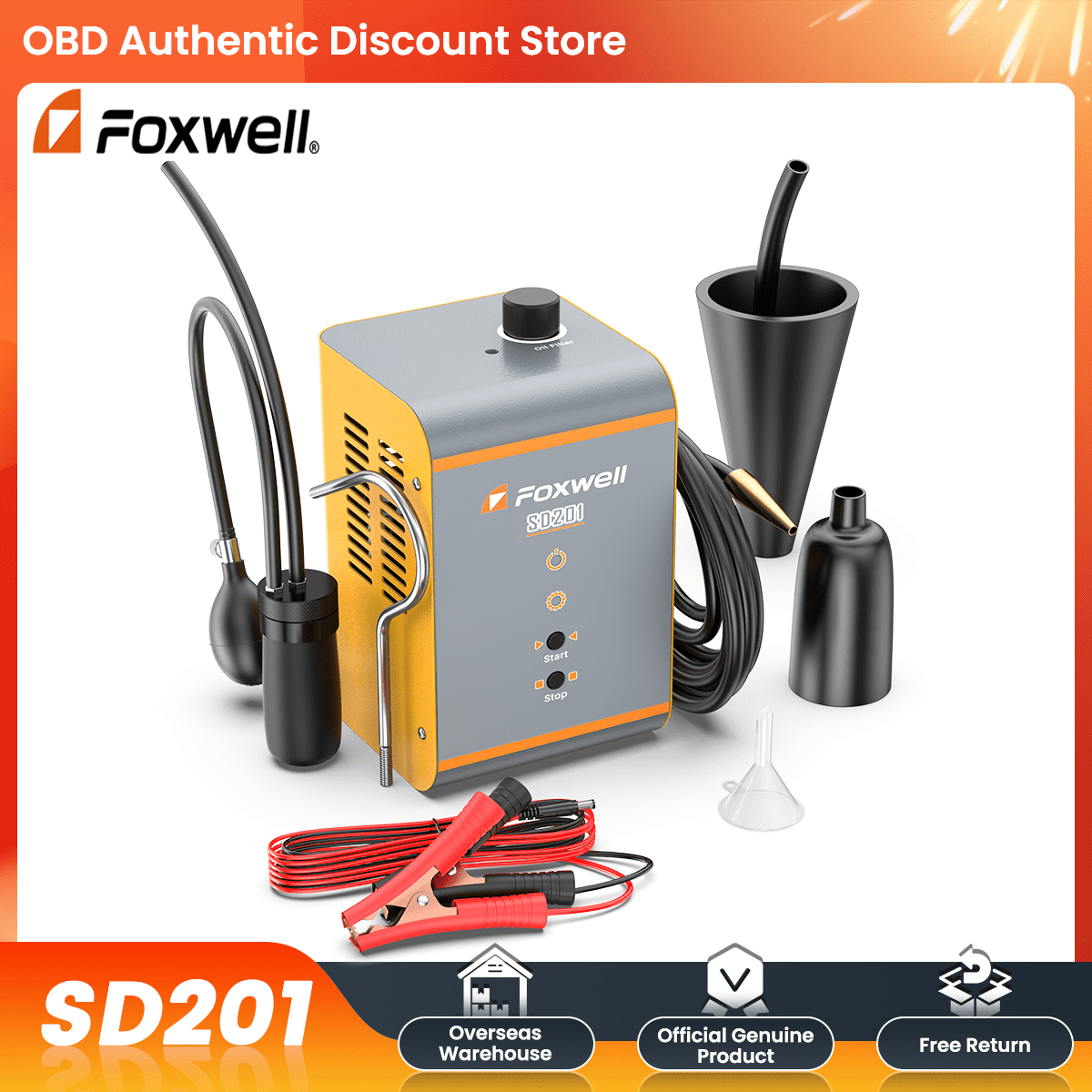 FOXWELL SD201 Smoke Leak Detector 12V Automotive EVAP Smoke Machine ...