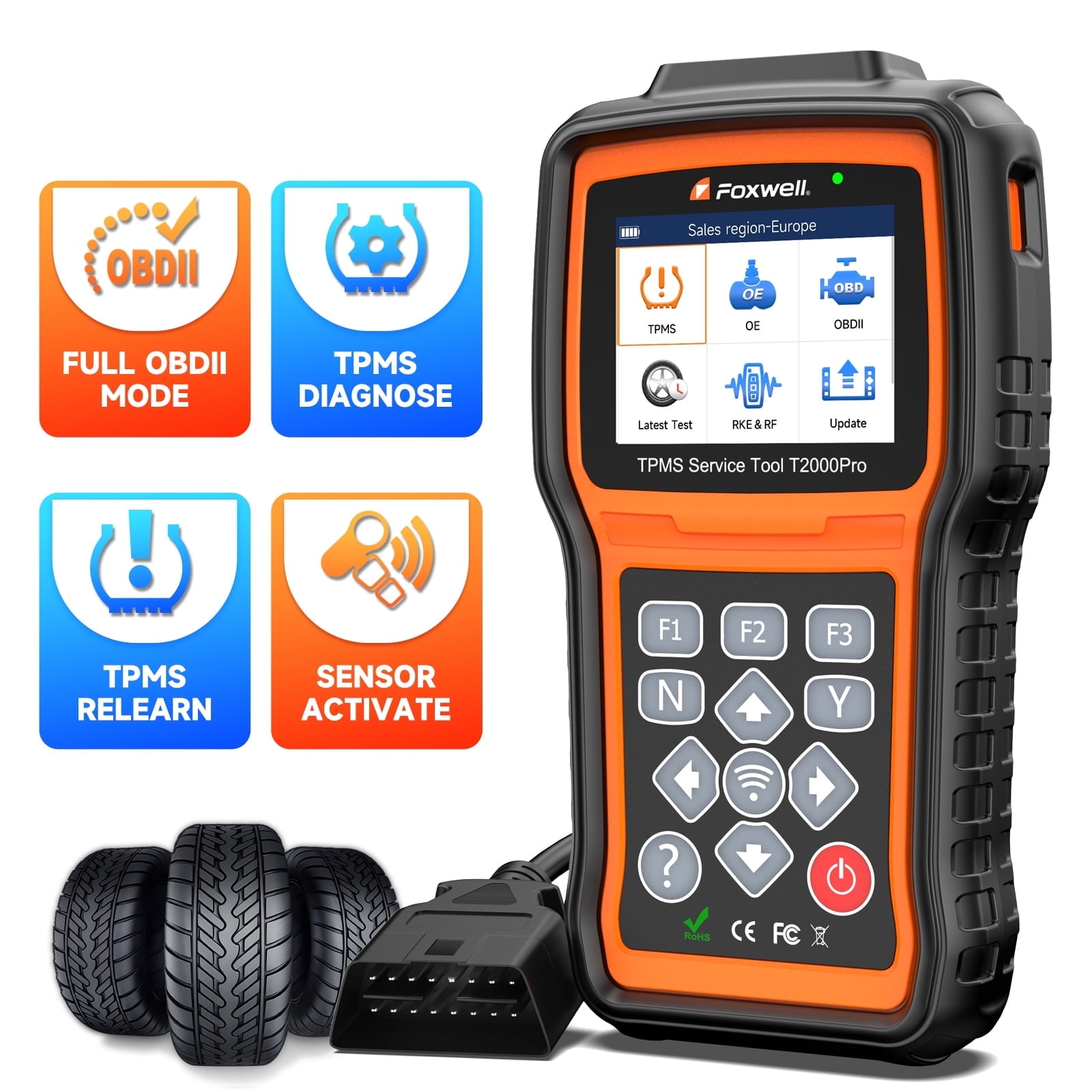 FOXWELL TPMS Relearn Tool, Automotive TPMS Sensors Activate Relearn Program-ming Scan Tool ...