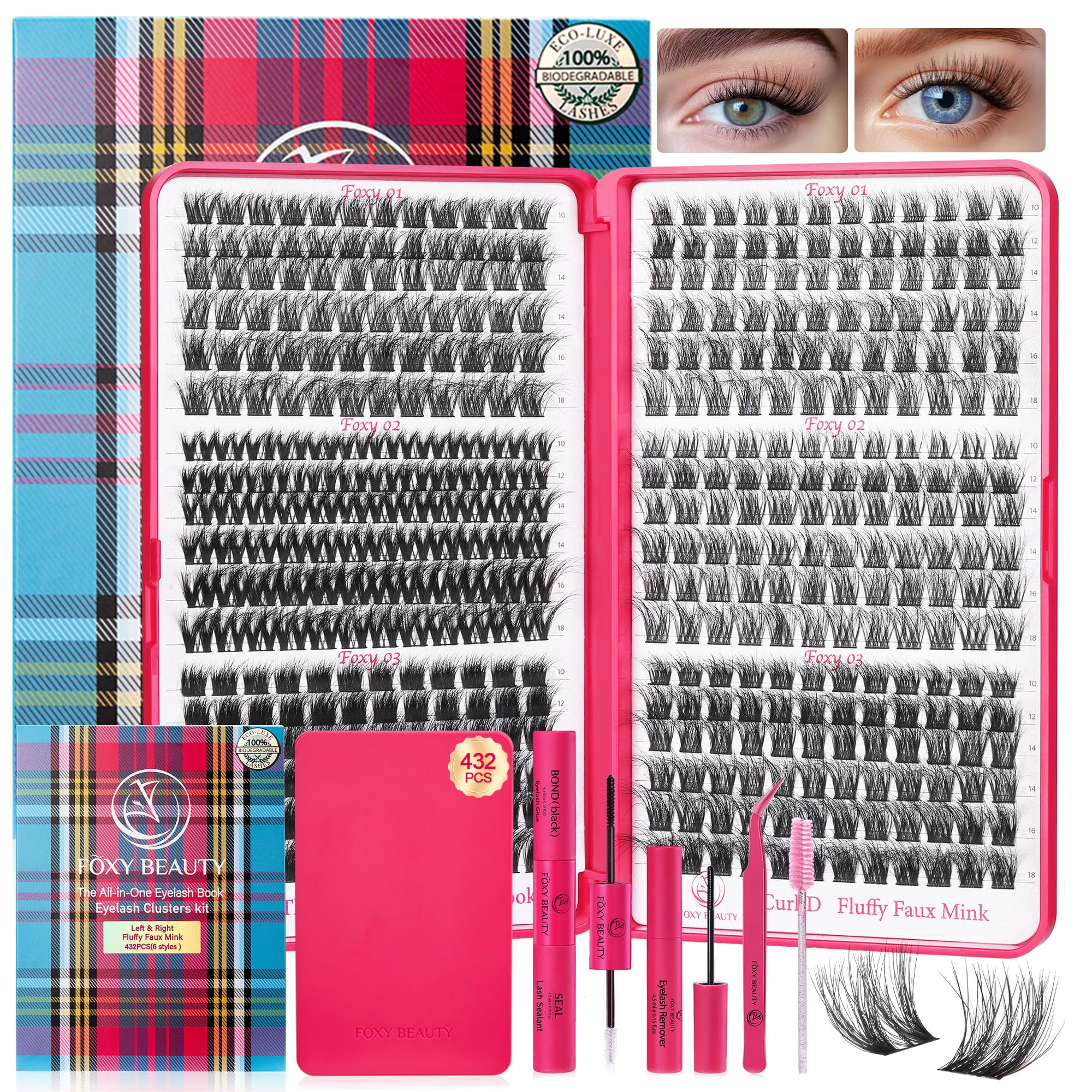FOXY BEAUTY Lash Clusters IFF17 Kit - Lash Clusters Clusters Kit Lash ...
