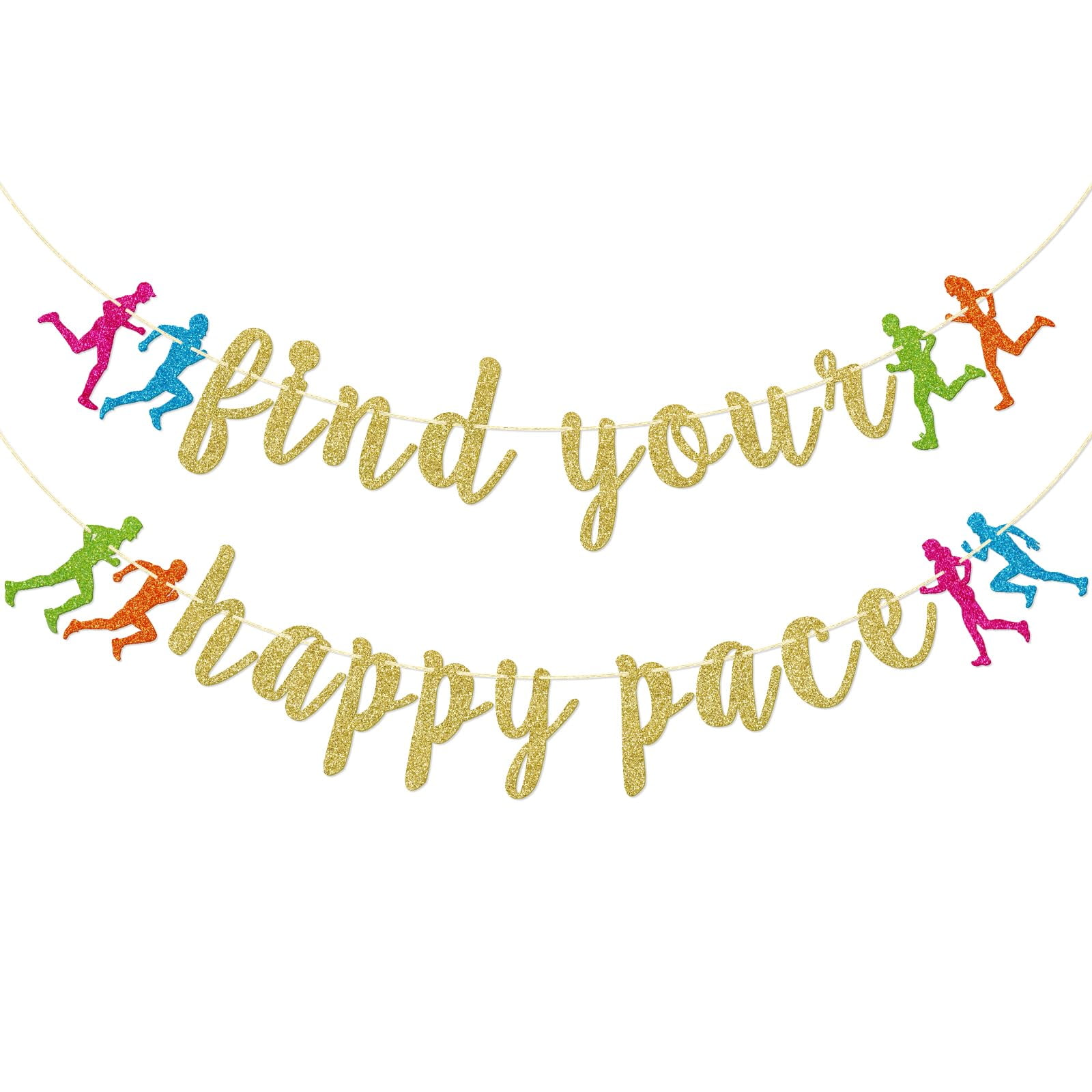 FOZEE Find Your Happy Pace Banner, Runner Party Decor, Running Race ...