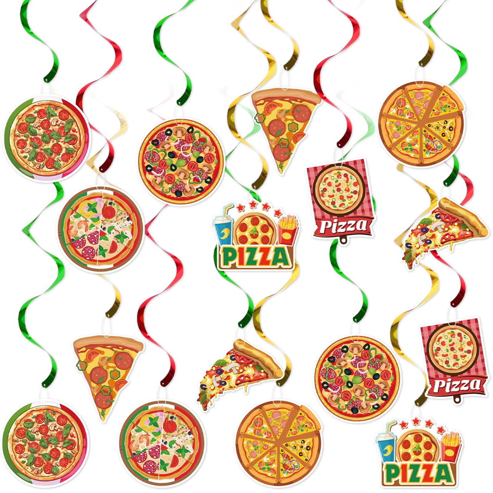 FOZEE Pizza Hanging SCH4 Swirls, Pizza Birthday Party Decor, Pizza ...