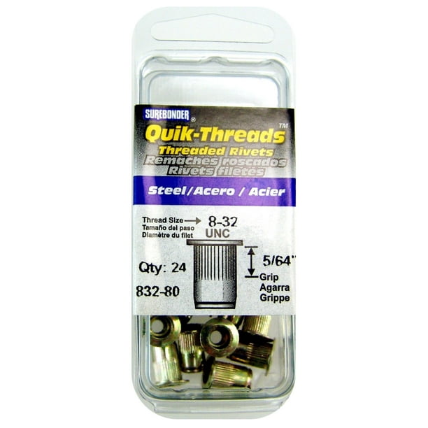 FPC CORPORATION 832-80 8-32 Steel Threaded Insert - Walmart.com