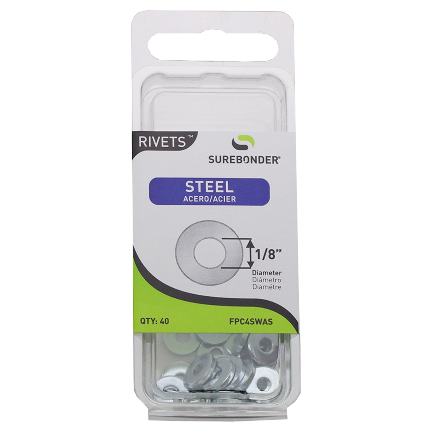 FPC4SWAS Steel Rivet Washers - 1/8" Diameter - 40 Count - Walmart.com