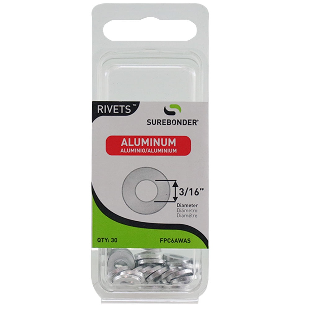 FPC6AWAS Aluminum Rivet Washers - 3/16" Diameter - 30 Count - Walmart.com