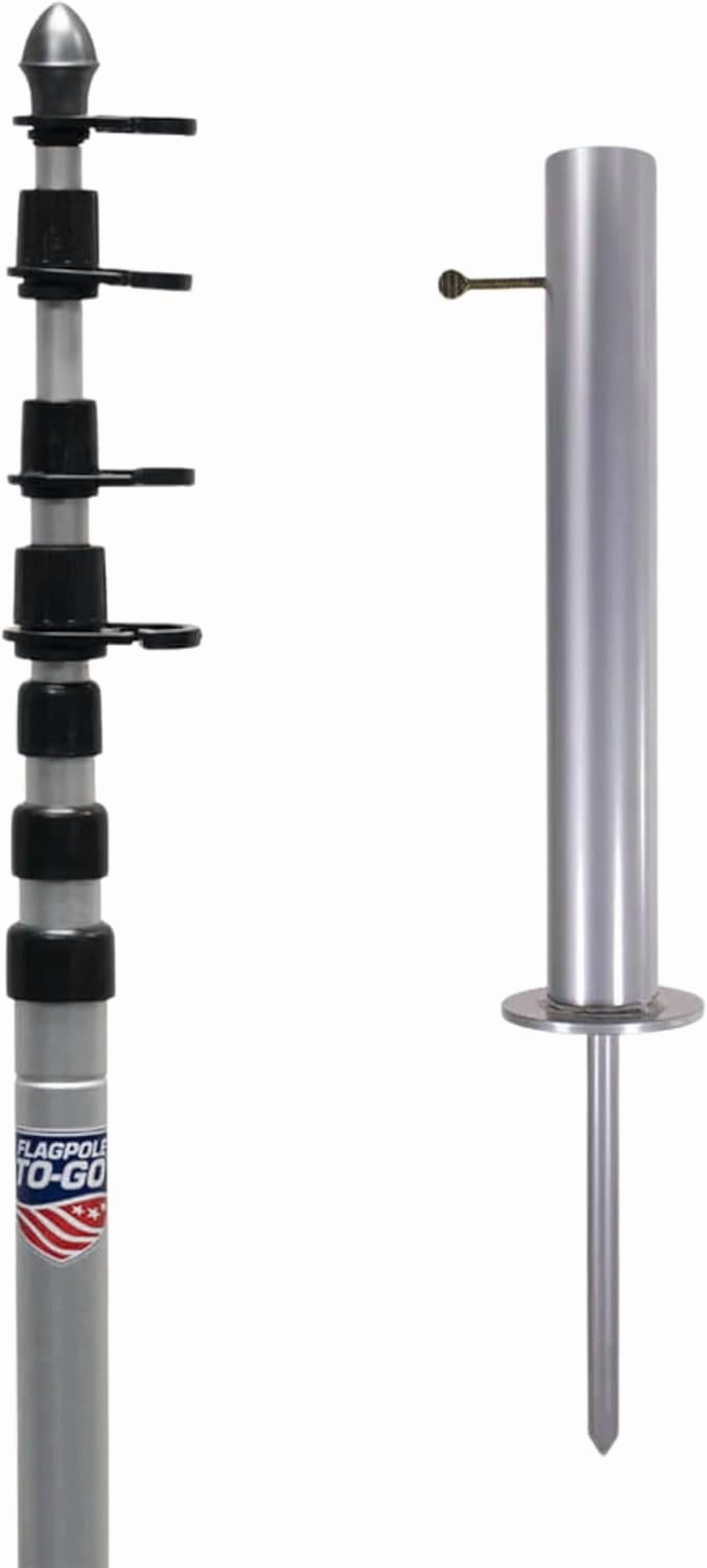 FPFTGBK20 20’ Beach & Backyard Flagpole Kit, Silver - Walmart.com