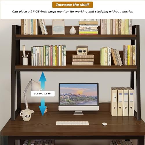 FPIGSHS Ladder Bookcase for Computer Desktop, 2-Tier Multipurpose ...