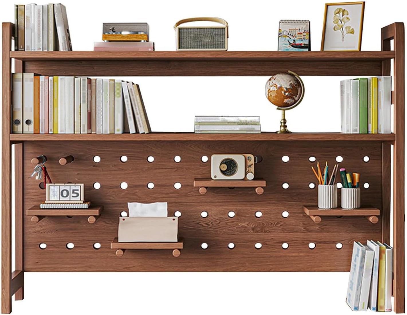 FPIGSHS Wood and MDF Computer Desk Bookcase, Countertop Hutch Bookshelf ...