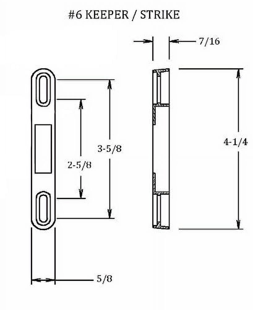FPL #6 Keeper/Strike for Sliding Glass Door Mortise Locks in Polished ...