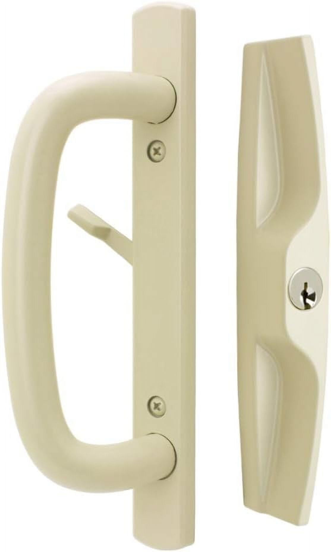 FPL Veranda Sliding Glass Door Handle Set, Tan, Keyed, 3-15/16” Screw ...