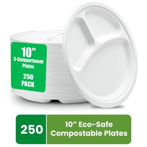 Eco-Friendly Disposable Round Plates 7" inch (125 pack) - Made from ...
