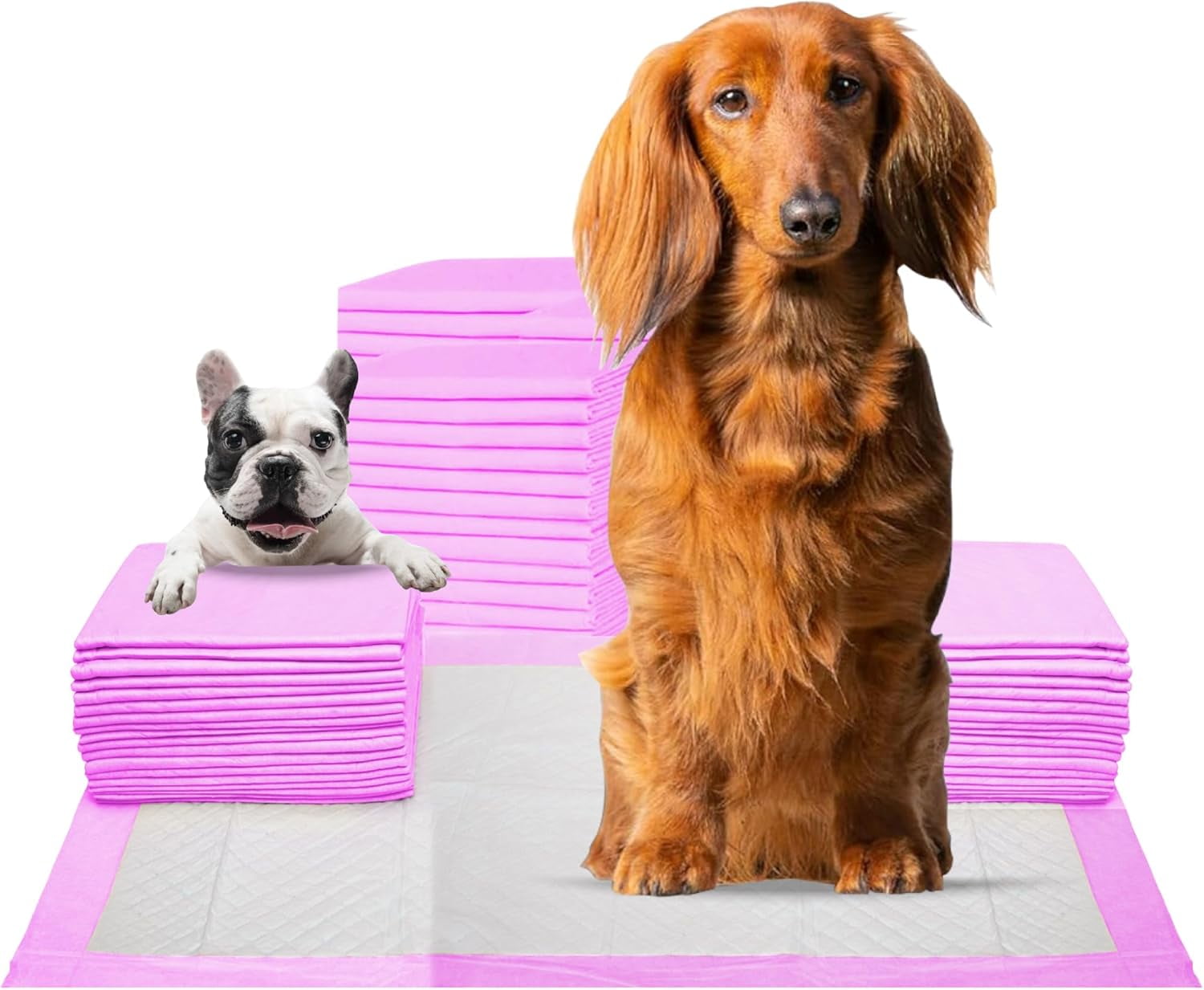 FPN Dog and Puppy Pink Pee Pads | Wee Wee Pads for Dogs | with Leak ...