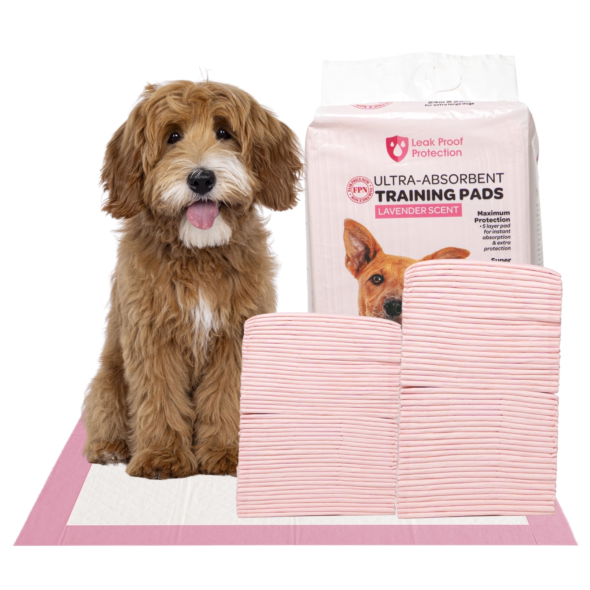 FPN Pink Puppy Pee Pads, 13X18 in 100Pack, Pet Toilet Training Pad ...