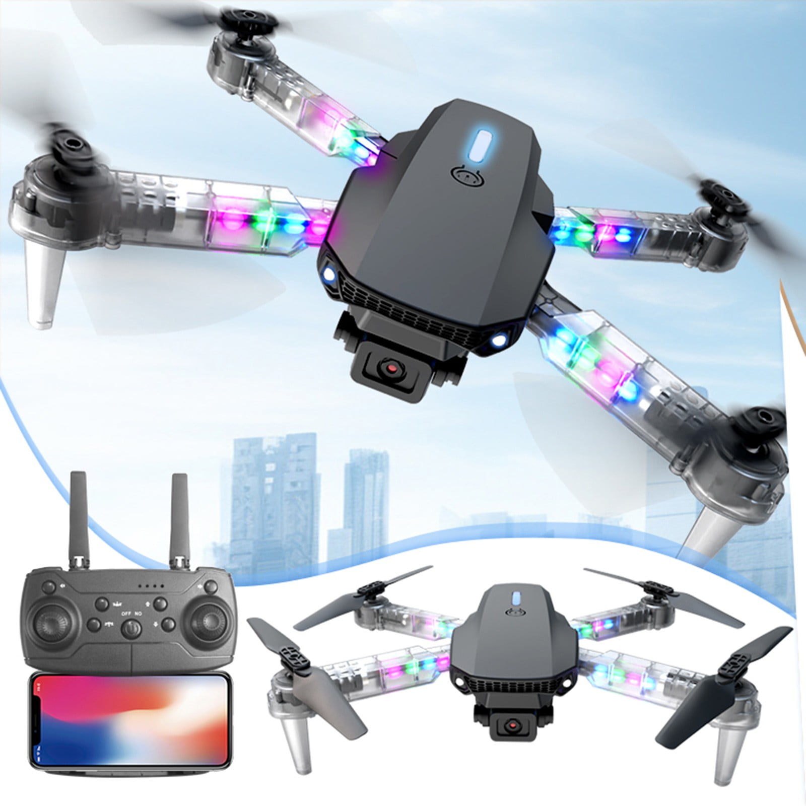 FPV Drone, 1080P HD Camera Quadcopter, Dual Lens Adjustable, Altitude ...