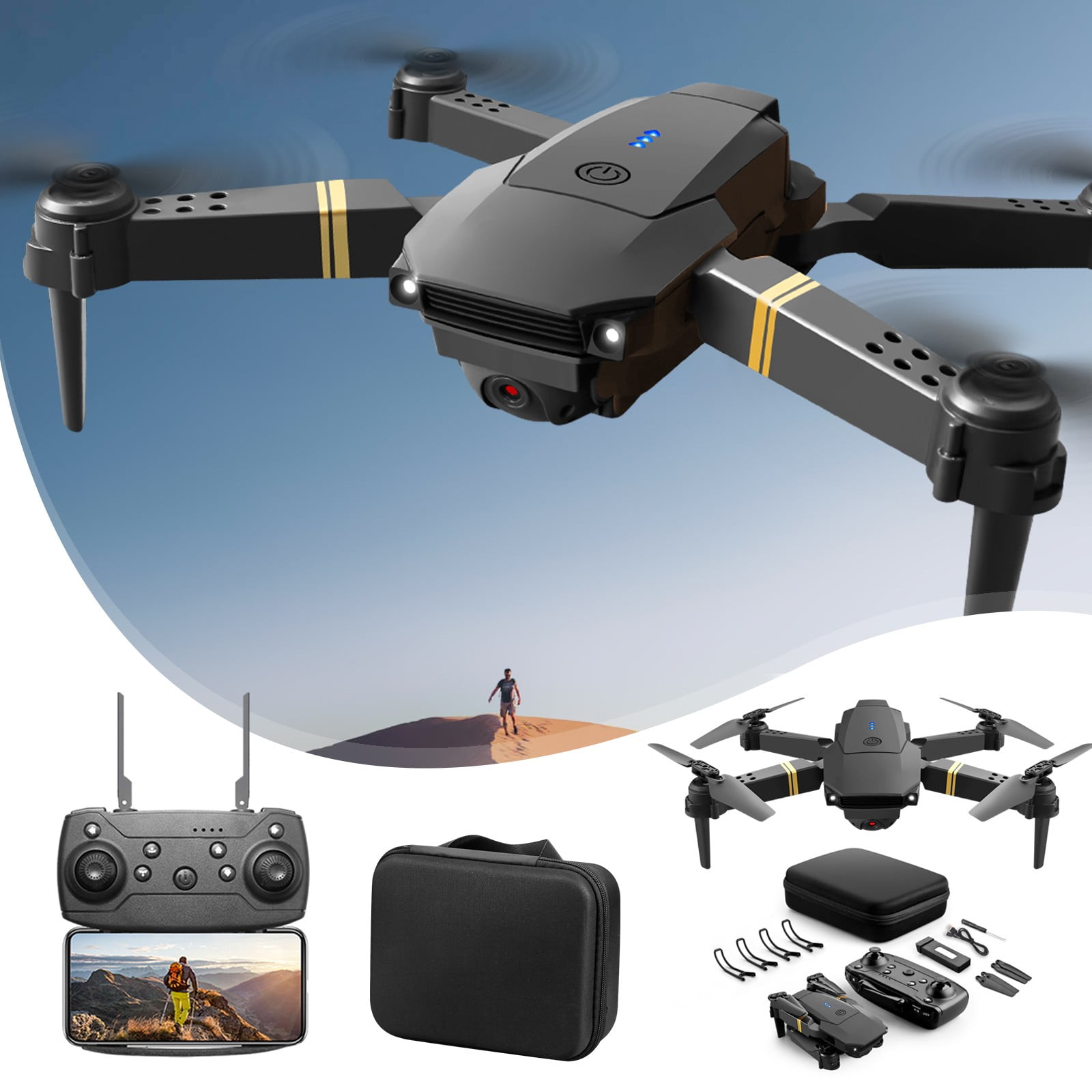 FPV Drone with 1080P HD Camera and WIFI FPV Live Video, Featuring ...