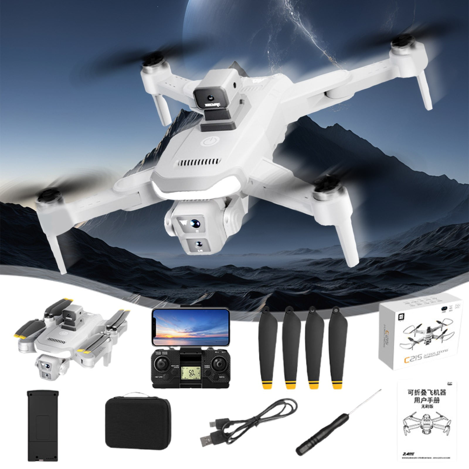 FPV Drone with Camera, Brushless Motor Wind Resistance, Headless Mode ...