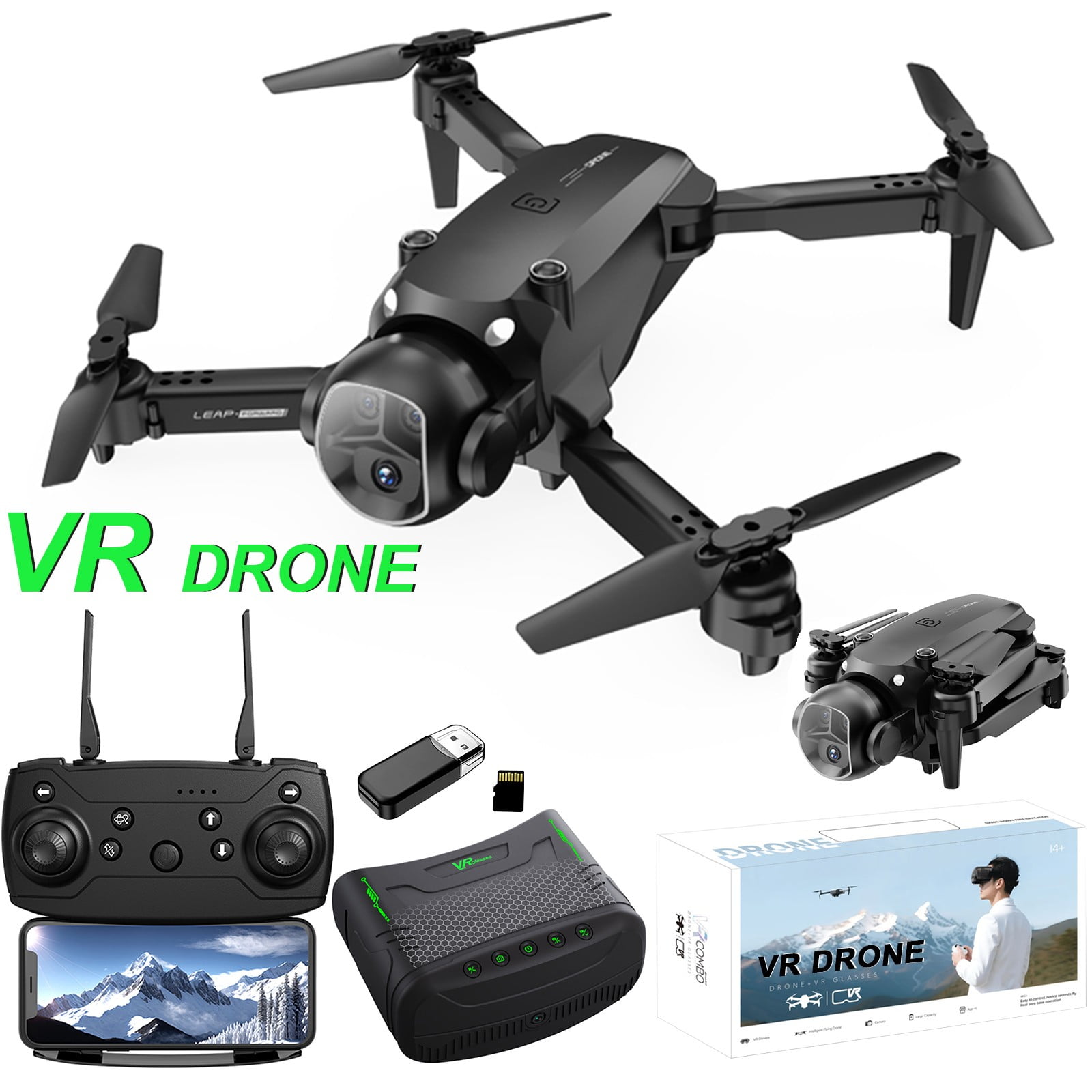 FPV Drone With VR Glasses 2.4G RC Quadcopter for Kids & Adults ...