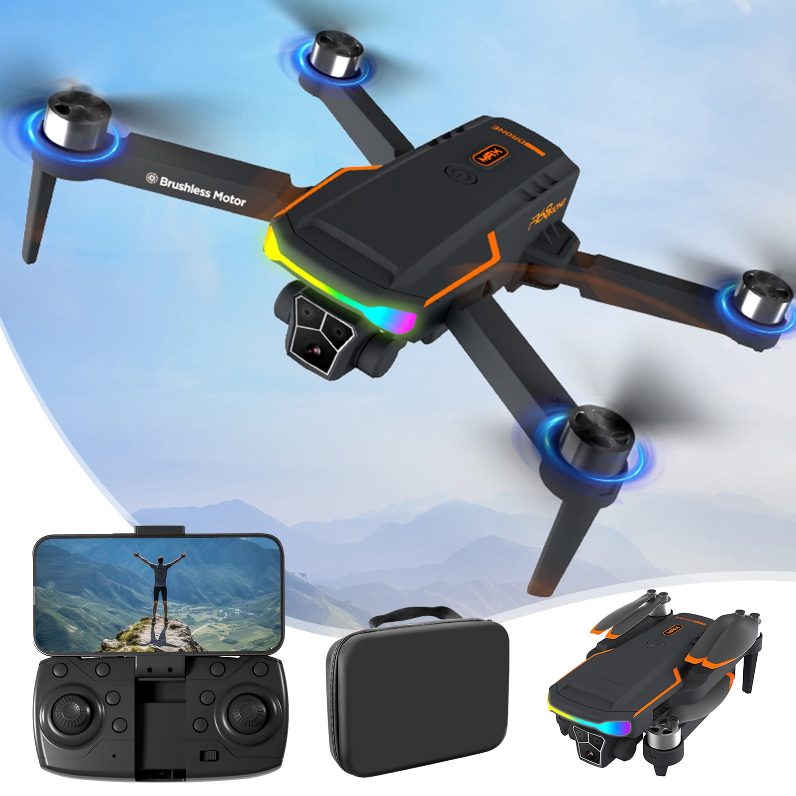FPV Drone With ESC 1080P Camera Brushless Motor Drones 2.4G RC ...