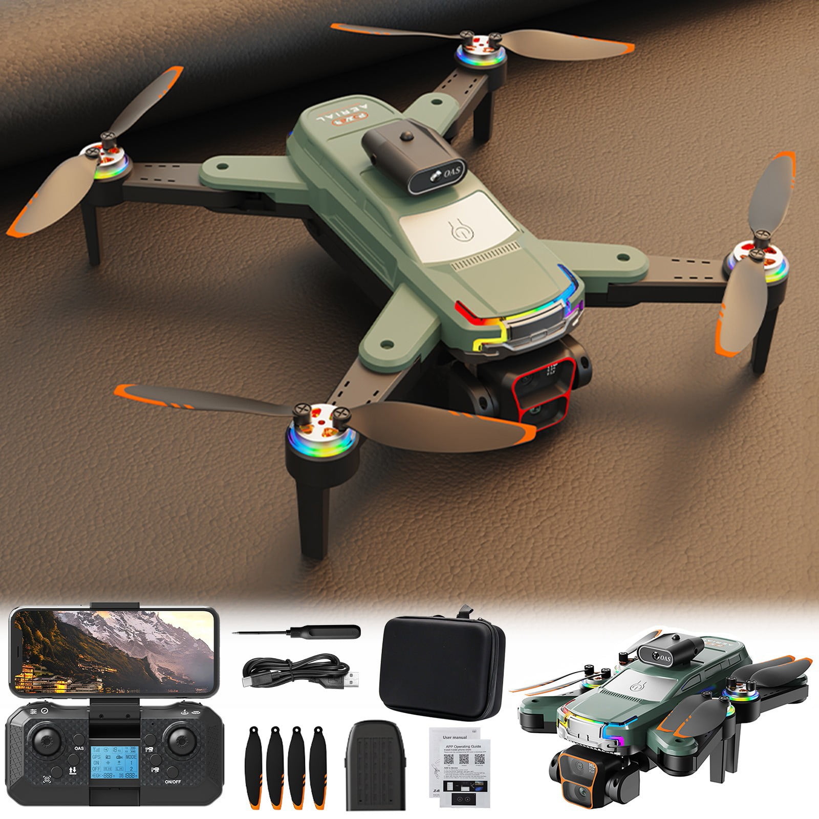 FPV Drone With ESC Camera Brushless Motor And Cool Lights Drones 2.4G ...