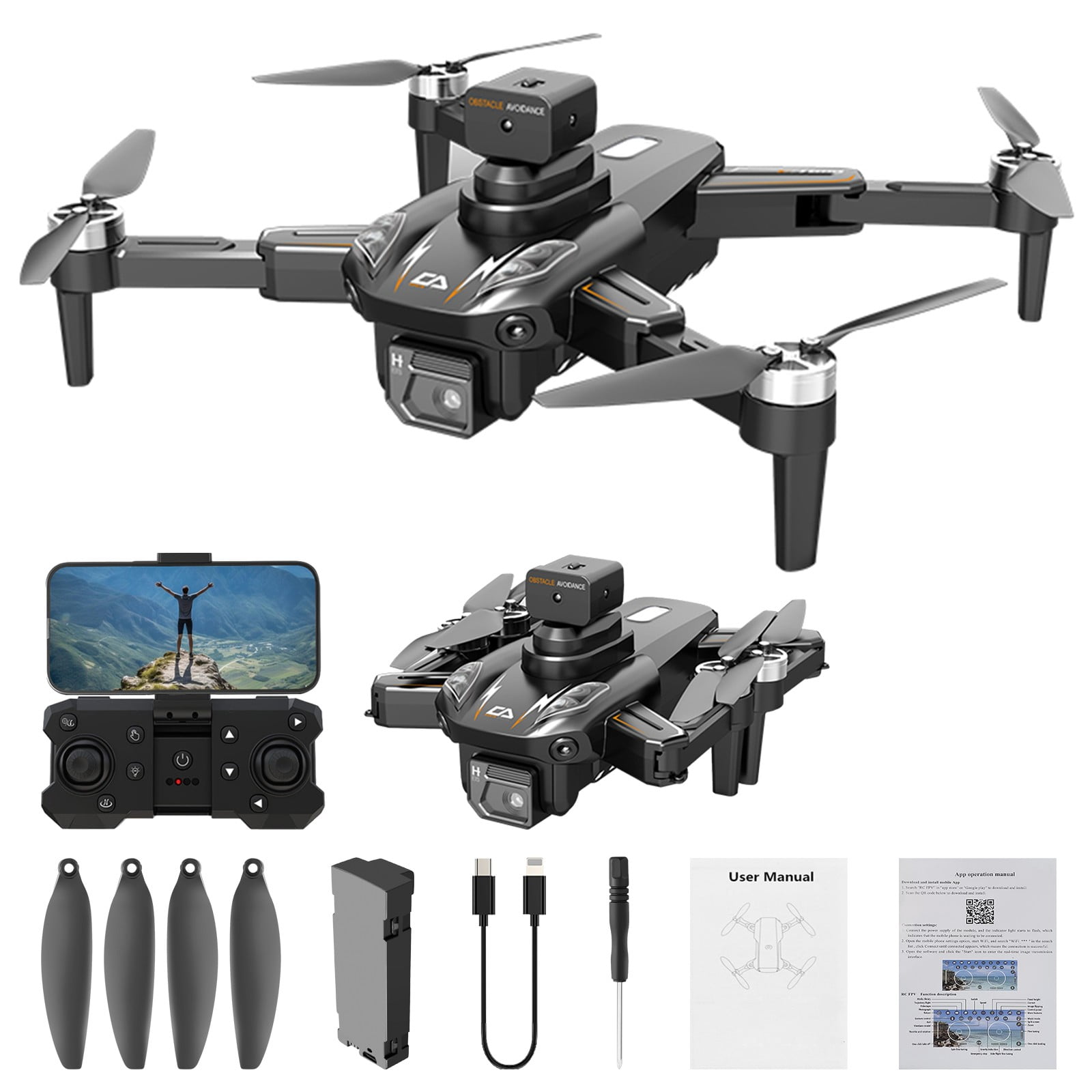 FPV Drone With ESC Camera Brushless Motor Drones 2.4G RC Quadcopter ...