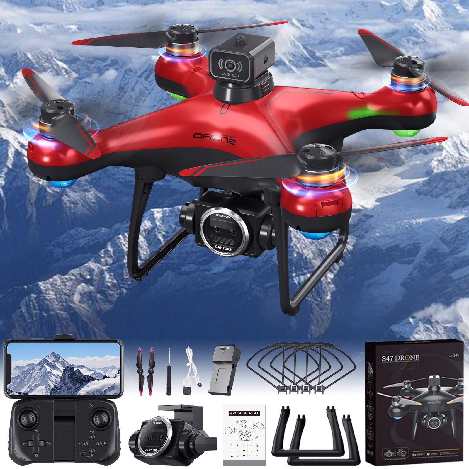 FPV Drone With HD ESC Camera Brushless Motor Drones 2.4G RC Quadcopter ...