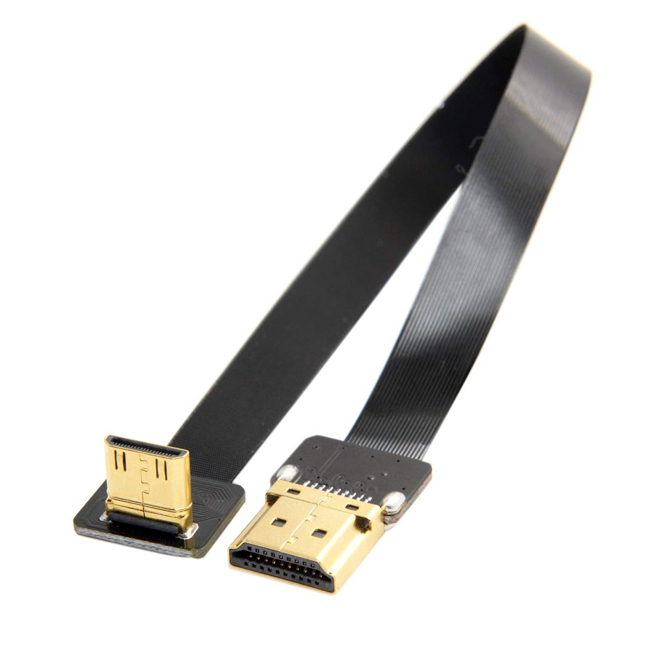 FPV Mini HDMI 90 Degree Angled Flat Cable for Aerial Photography 20cm ...